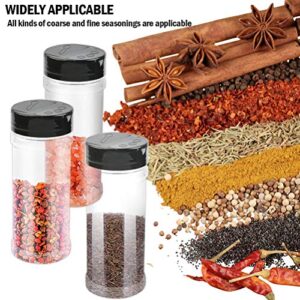 12 Pack Plastic Spice Containers, 8oz Plastic Spice Jars with Black Cap, Plastic Spice Bottles With Shaker Lids, Empty Seasoning Bottles Plastic Seasoning Containers for Spice, Herbs and Powders