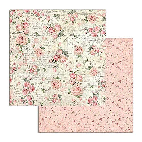 Stamperia Double Face Pink Christmas Scrapbook Paper Pad 8x8" Block 10 Sheets Double Sided Card Stock