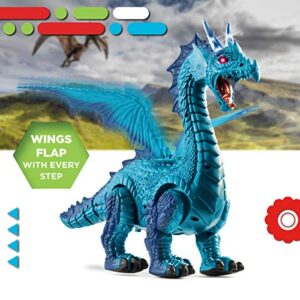 Discovery Kids RC Dragon Smoke, Large Dinosaur Toy w/Actual Smoke Breath, Wing-Flapping, Roaring, Light-Up, Realistic Sound, Easy to Use Remote Control, Fire Mist, Fun Robot Birthday & Christmas Gift