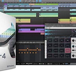 PreSonus AudioBox 96 Audio Interface Full Studio Kit w/Studio One Artist Software Pack w/Novation Launchpad X Grid Controller for Ableton Live, Eris 3.5 Pair Studio Monitors & 1/4” Instrument Cable