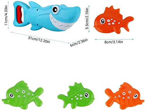 2022 Upgraded Shark Bath Toys Baby Pool Bathtub Toys Shark Grabber with Teeth Biting Action Include 4 Toy Fish Shark Swim Toys Bath Toys No Mold for Kids Boys Girls Toddlers Ages 3 4 5 6 7 8