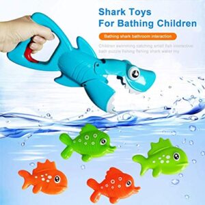 2022 Upgraded Shark Bath Toys Baby Pool Bathtub Toys Shark Grabber with Teeth Biting Action Include 4 Toy Fish Shark Swim Toys Bath Toys No Mold for Kids Boys Girls Toddlers Ages 3 4 5 6 7 8