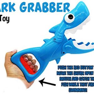 2022 Upgraded Shark Bath Toys Baby Pool Bathtub Toys Shark Grabber with Teeth Biting Action Include 4 Toy Fish Shark Swim Toys Bath Toys No Mold for Kids Boys Girls Toddlers Ages 3 4 5 6 7 8