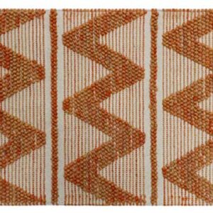 Woven St Wool Area Rug | Carpets Suitable For Living Room, Bedroom, Dining Room, Home Décor | Luxurious Handcrafted Traditional Rugs | Non-Skid | Combination Of Wool & Cotton | 2’ x 3’ | Stripe Orange