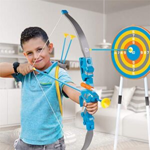 Discovery Kids Bullseye Outdoor Archery Set with LED Target Light-Up Toy Night/Day Activity Includes 4 Arrows, Quiver with Strap, 1 Bow for Ages 6+ and Older