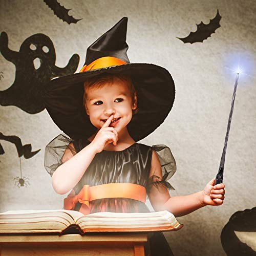 lohodo Magic Wizard Wand for Kids Light Up Witches Staff Handcrafted Illuminating Birthday Party Favors Costume Cosplay Accessories