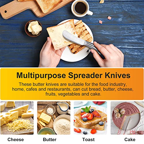 Mudder 8 Pieces Cheese Spreader Knife Multipurpose Stainless Steel Butter Spreader Knives Condiment Knives Cheese Knife for Home Kitchen Use