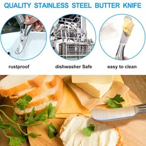 Mudder 8 Pieces Cheese Spreader Knife Multipurpose Stainless Steel Butter Spreader Knives Condiment Knives Cheese Knife for Home Kitchen Use