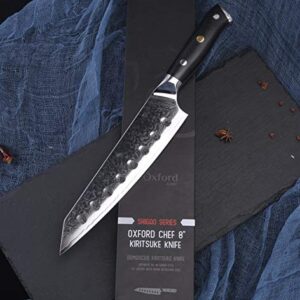 Oxford CHEF Kiritsuke Chef's Knife 8 Inch Damascus Japanese VG10 Super Steel 67 Layer High Carbon Stainless Steel