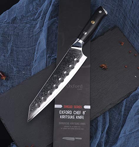 Oxford CHEF Kiritsuke Chef's Knife 8 Inch Damascus Japanese VG10 Super Steel 67 Layer High Carbon Stainless Steel