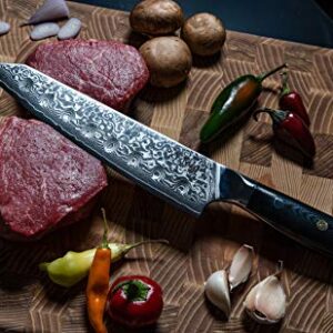 Oxford CHEF Kiritsuke Chef's Knife 8 Inch Damascus Japanese VG10 Super Steel 67 Layer High Carbon Stainless Steel