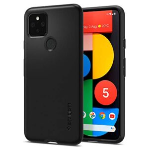 spigen thin fit designed for pixel 5 case (2020) - black