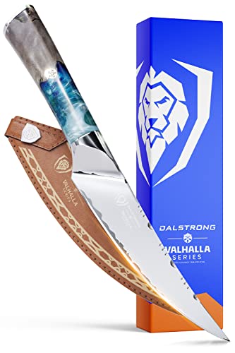 Dalstrong Fillet Knife - 6.5 inch - Valhalla Series - 9CR18MOV HC Steel - Celestial Resin & Wood Handle - Meat Cutting, Carving, Bone, Trimming, Deboning - Leather Sheath Included