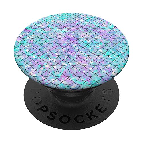 Mermaid Colorful Tail Fish Scale Aqua Ocean lovers Gift PopSockets PopGrip: Swappable Grip for Phones & Tablets