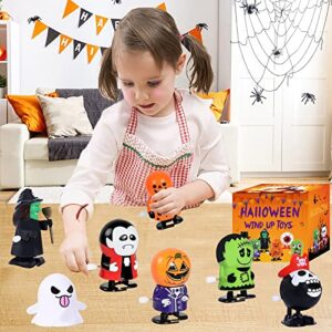 Dokeawo Halloween Wind Up Toys, 15 Pcs Halloween Toys Halloween Goody Bag Filler Novelty Jumping and Walking Toys Trick or Treat Bags Supply for Child Kids Party Favors