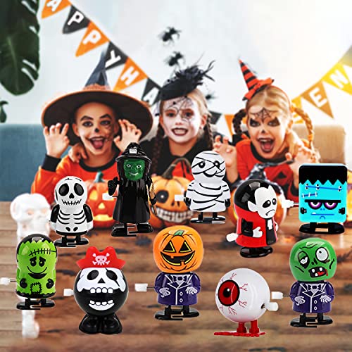 Dokeawo Halloween Wind Up Toys, 15 Pcs Halloween Toys Halloween Goody Bag Filler Novelty Jumping and Walking Toys Trick or Treat Bags Supply for Child Kids Party Favors