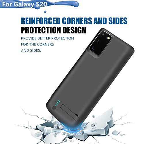 RUNSY Battery Case for Samsung Galaxy S20 5G, 5000mAh Rechargeable Extended Battery Charging Charger Case, Add 105% Extra Juice, NOT Compatible with Galaxy S20 FE (6.2 inch)