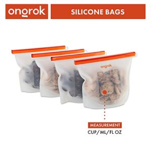 ONGROK Silicone Bag, Oven-Safe Decarb Kit, Great Decarb Box Alternative (4 Pack Silicone Bag | Medium)