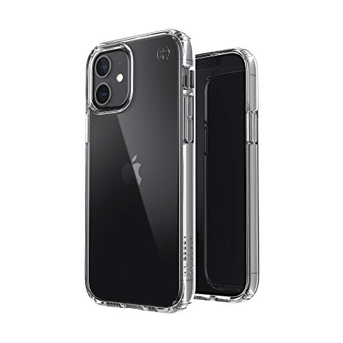 Speck iPhone 12 Clear Case - Drop Protection Fits iPhone 12 Pro & iPhone 12 Phones - Scratch Resistant, Anti-Yellowing & Anti-Fade with Slim Design - 6.1 Inch - Perfect Clear Presidio