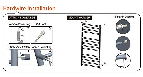 BERGOTO Towel Warmer Rack Home Bathroom 14 Bar Stainless Steel Space Saving Plug-in Wall Mounted Cloth Towel Heated Drying Rack Gold/Black (Gold)