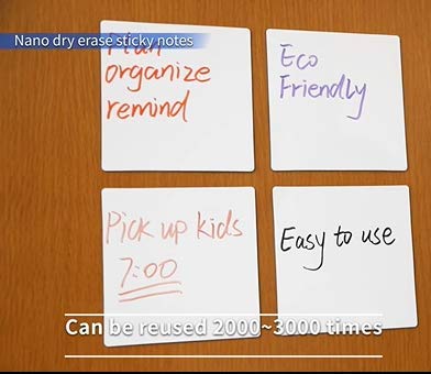 Dry Erase Sticky Notes . 4×6 inches 5- Pack, Very Convenient Reminders, Labels, and Decals，Never Buy Paper Notes Again, Its Eco-Friendly!