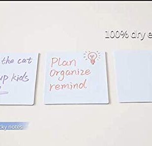 Dry Erase Sticky Notes . 4×6 inches 5- Pack, Very Convenient Reminders, Labels, and Decals，Never Buy Paper Notes Again, Its Eco-Friendly!