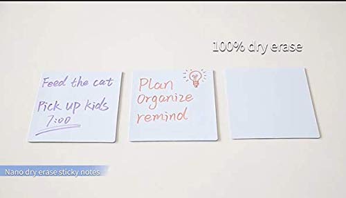 Dry Erase Sticky Notes . 4×6 inches 5- Pack, Very Convenient Reminders, Labels, and Decals，Never Buy Paper Notes Again, Its Eco-Friendly!