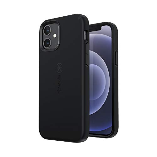 Speck iPhone 12 Case - Drop Protection Fits iPhone 12 Pro & iPhone 12 Phones - Scratch Resistant Dual Layer Case with Soft Touch Coating - Black CandyShell Pro