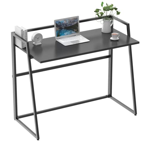 DESIGNA Folding Desk, Small Desks for Small Spaces, 41 inch Small Fold Desk for Student Portable Folding Desk, Folding Office Desk with Protective Railing