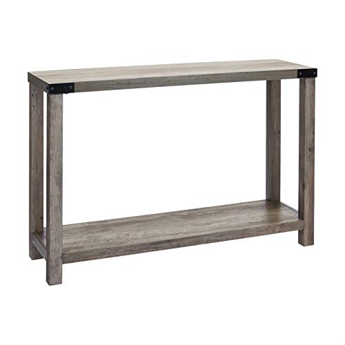 ROCKPOINT Furniture Barn Style Farmhouse Rectangle Accent Entryway Table, Grey Wash