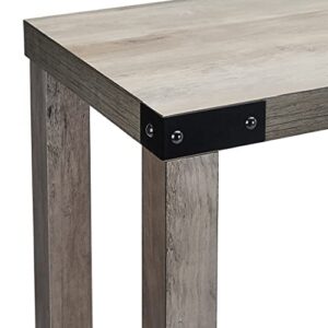 ROCKPOINT Furniture Barn Style Farmhouse Rectangle Accent Entryway Table, Grey Wash