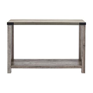 ROCKPOINT Furniture Barn Style Farmhouse Rectangle Accent Entryway Table, Grey Wash