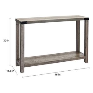 ROCKPOINT Furniture Barn Style Farmhouse Rectangle Accent Entryway Table, Grey Wash