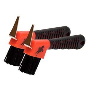 happy horse supplies, rubber hoof pick with brush (2 pack)