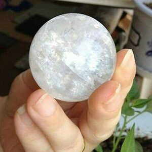 Wixine 1Pcs 35-40mm Rare Clear Natural Rainbow Large Quartz Crystal Sphere Ball Healing Stone