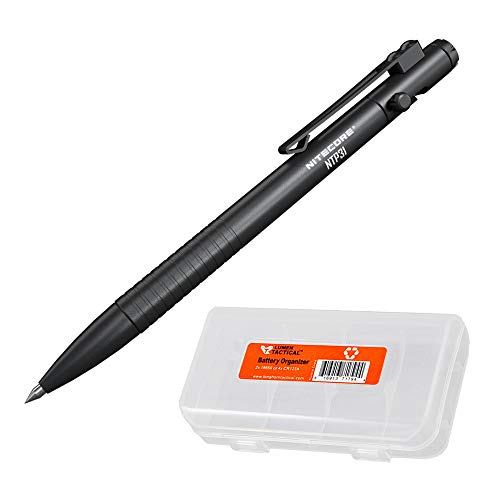 Nitecore NTP31 Bolt Action Tactical Pen with Tungsten Steel Glass Breaker and LumenTac Organizer