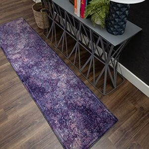 mohawk home garden city area rug, 2 ft x 8 ft, purple