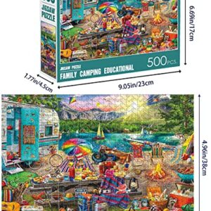 Puzzles for Adults 500 Pieces Family Camping Educational Puzzle Games for Home Decoration for Friends