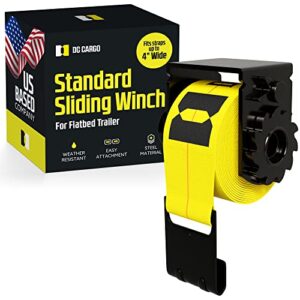 dc cargo sliding winch for flatbed trailer | heavy duty standard tie-down winch