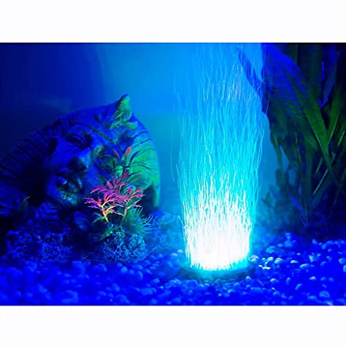 Goehiaul Aquarium Air Bubble LED Light Aquarium Air Stone Disk Kit Fish Tank Air Bubbler Decoration 6 Color Changing (Pump not Included)