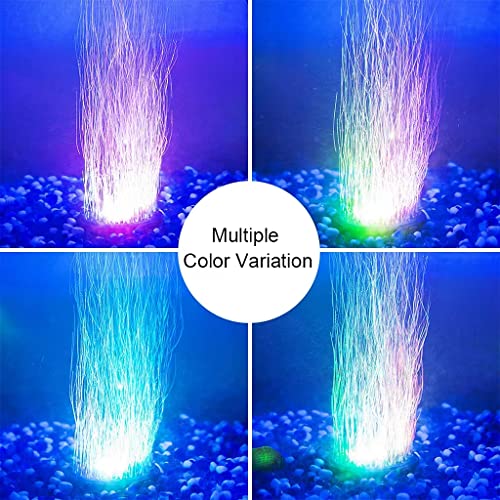 Goehiaul Aquarium Air Bubble LED Light Aquarium Air Stone Disk Kit Fish Tank Air Bubbler Decoration 6 Color Changing (Pump not Included)