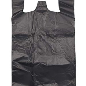 ROYAL7 Jumbo/Extra Large 19x10x32 Plastic Grocery Reusable T-Shirts Carry-Out Bags (BLACK, 200)