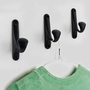 homedo robe towel hooks, wall hooks hat rack, metal coat/key hooks, wall hanger hat hook for office, bathroom, kitchen, entryway (10, aluminium-black)