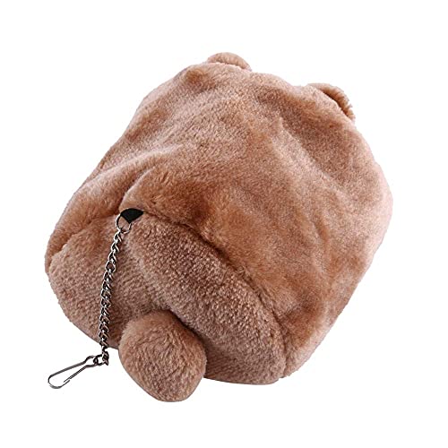 TOPINCN Hamster Bed, Winter Warm Cushion Fleece Hanging Cage Cute Hamster House Pet Nest Cute Cartoon Soft Warm House Hamster Mouse Small Animal Cave Home Hammock (Dark Brown)