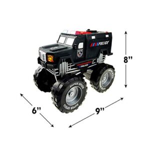 Dazmers Monster Truck Police Car Toy with Lights and Siren with Sound for Boys and Girls Ages 3-5+