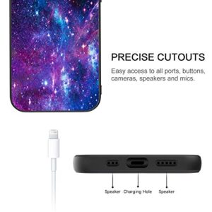 BENTOBEN Compatible with iPhone 12 Case and iPhone 12 Pro Case, Slim Fit Glow in The Dark Soft Flexible Bumper Protective Non-Slip Cases Cover for Apple iPhone 12/12 Pro 6.1" 5G (2020), Nebula/Galaxy