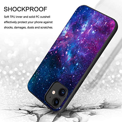 BENTOBEN Compatible with iPhone 12 Case and iPhone 12 Pro Case, Slim Fit Glow in The Dark Soft Flexible Bumper Protective Non-Slip Cases Cover for Apple iPhone 12/12 Pro 6.1" 5G (2020), Nebula/Galaxy