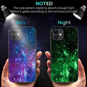 BENTOBEN Compatible with iPhone 12 Case and iPhone 12 Pro Case, Slim Fit Glow in The Dark Soft Flexible Bumper Protective Non-Slip Cases Cover for Apple iPhone 12/12 Pro 6.1" 5G (2020), Nebula/Galaxy