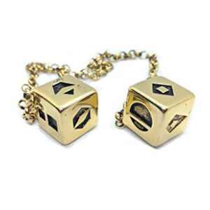 Smuggler's Dice Accurate Stainless Steel Gold Plated Deluxe Solo Dice - Antique