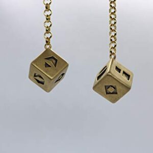 Smuggler's Dice Accurate Stainless Steel Gold Plated Deluxe Solo Dice - Antique